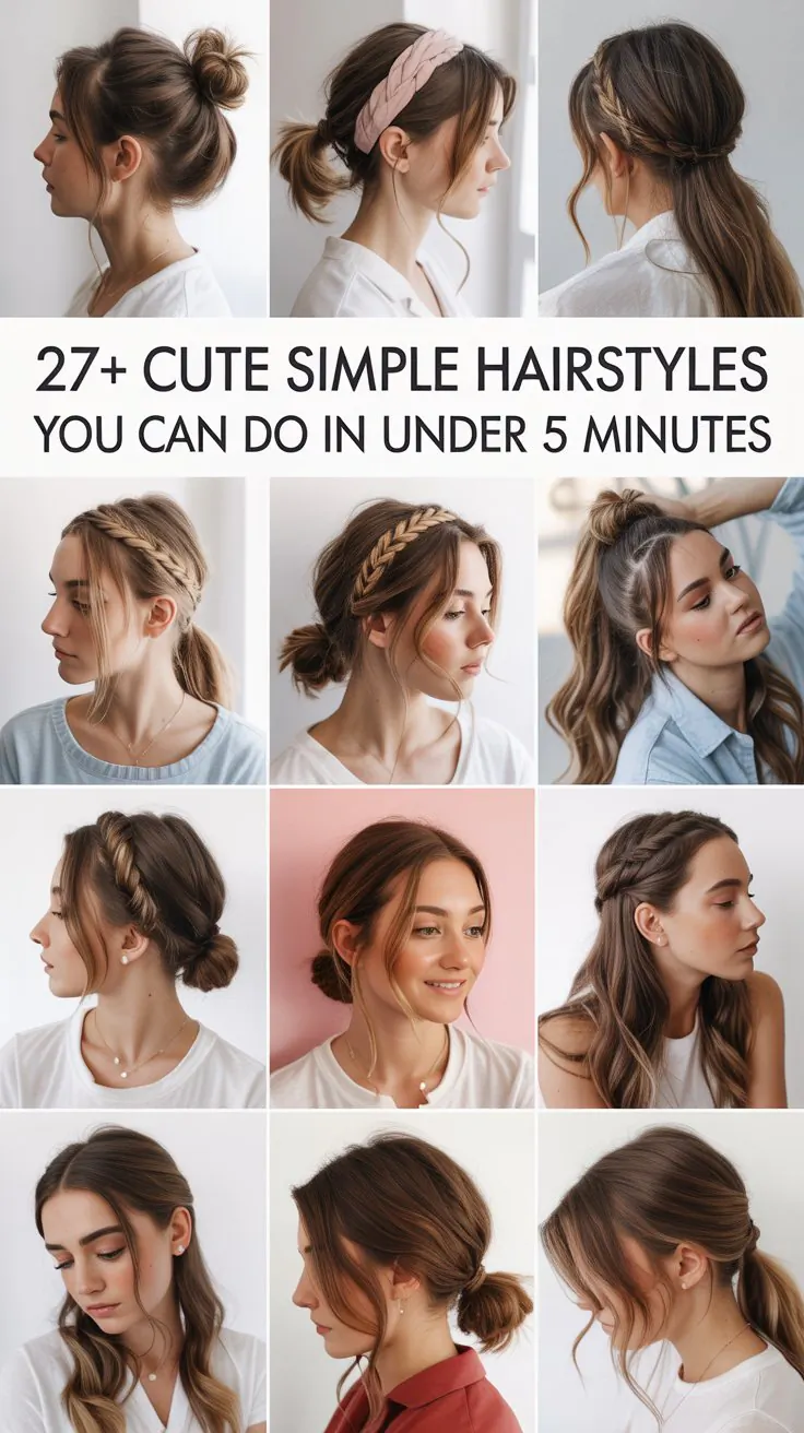 27+ Cute Simple Hairstyles You Can Do in Under 5 Minutes ...